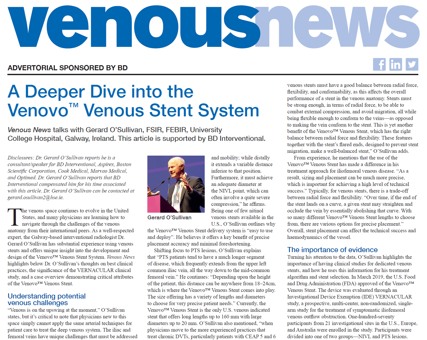 A Deeper Dive into the Venovo™ Venous Stent System - Vascular News